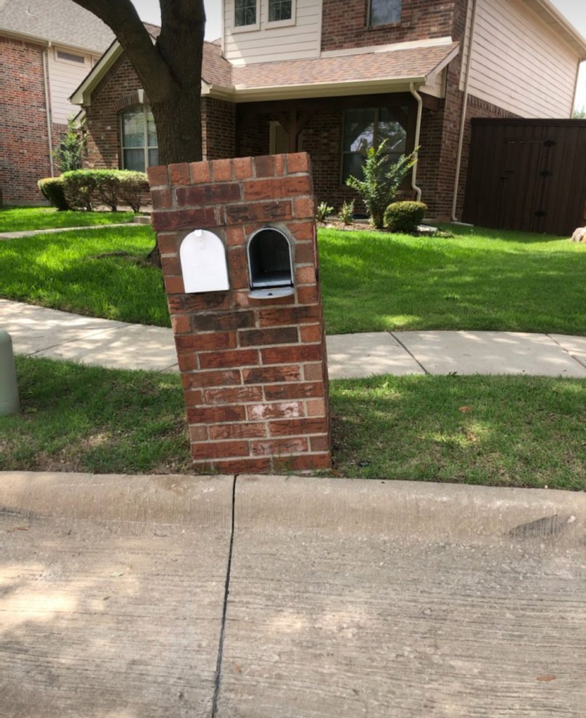 Rusted box replaced and leveled - Plano Brick Mailbox Repair