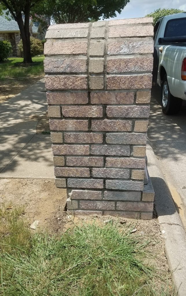 Brick mailbox damage in Carrollton - Plano Brick Mailbox Repair